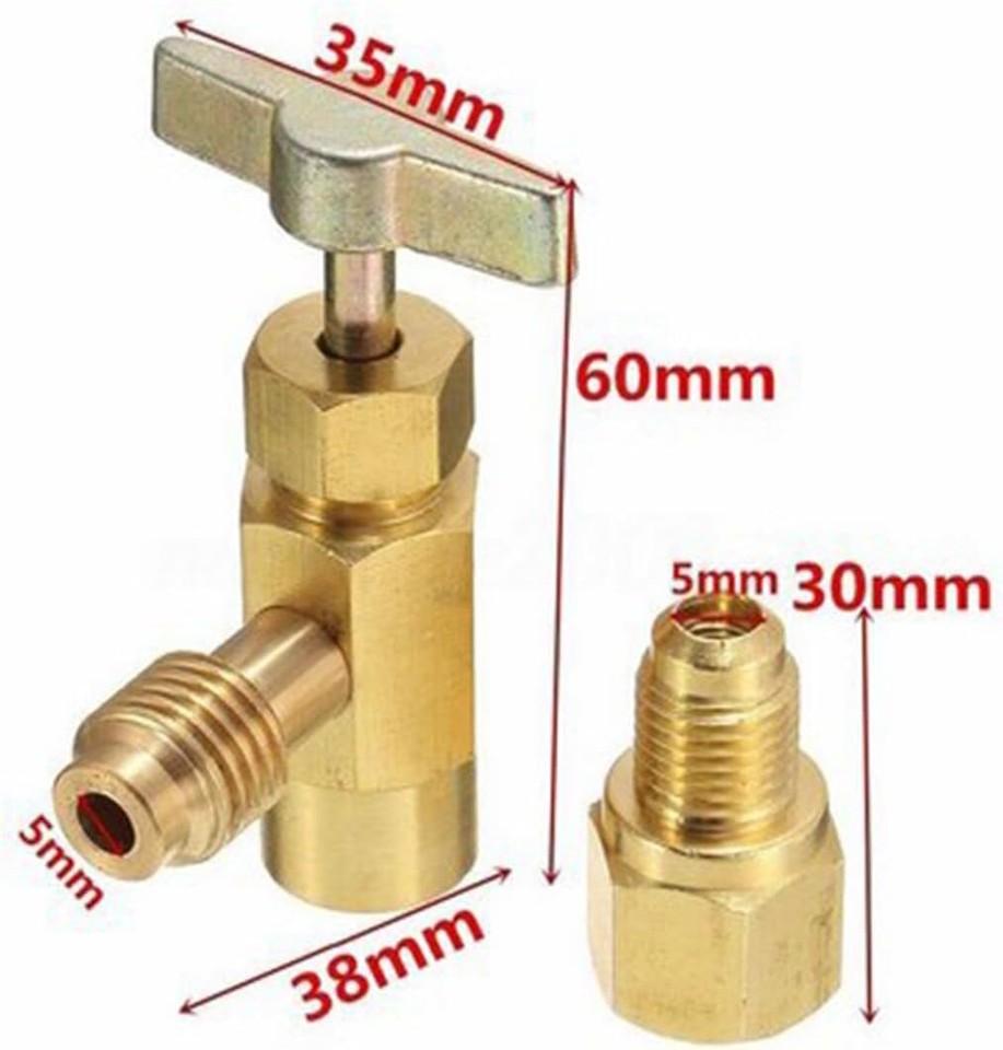 1/4'' SAE Male R134A / R1234yf Self-sealing Can Tap with R134A Tank ...