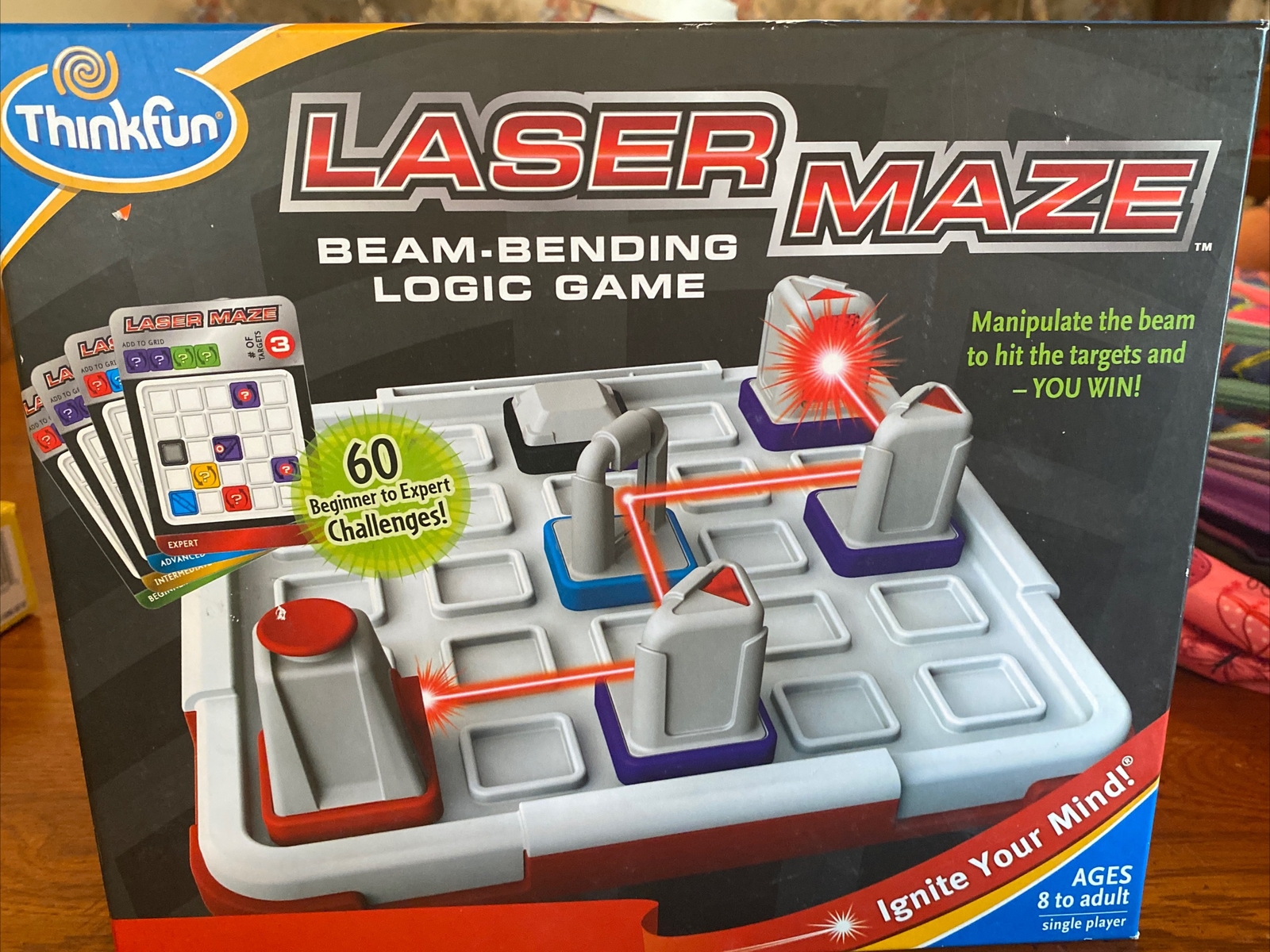 Laser Maze Beam Bending Logic Game Single Player Ages 8+ ThinkFun 2012 ...
