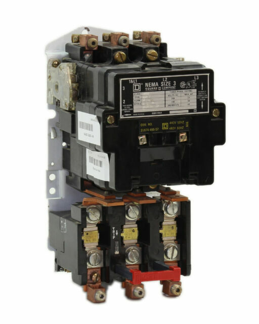 Square D 8536SE01 NEMA Size 3 3-pole Motor Coil Starter 90 Amp for sale ...