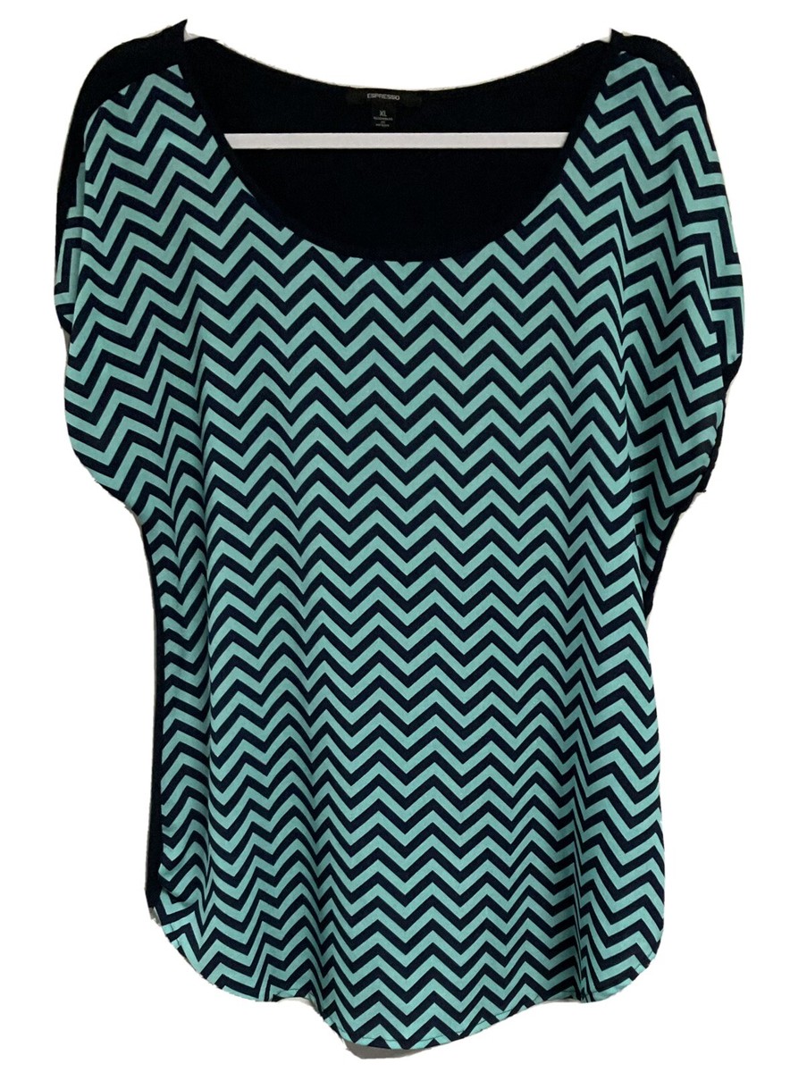 Chevron Design Blouses Buy Green Brocade Woven Chevron V Neck Blouse