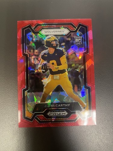 2024 PANINI PRIZM DRAFT PICKS JJ McCARTHY RED CRACKED ICE ROOKIE ...
