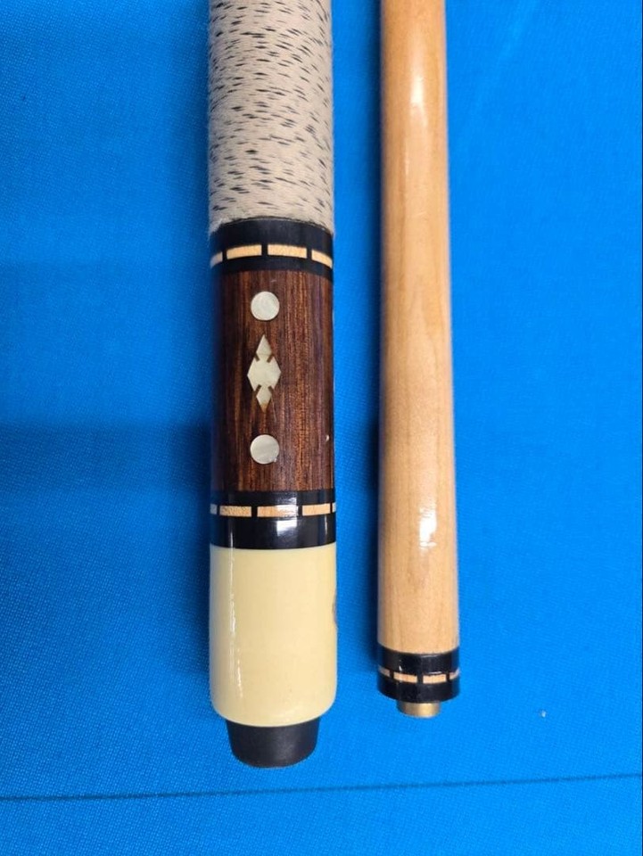 Decorative Billiard Cue with Inlays & Stripes Used | eBay