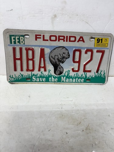 1991 Florida License Plate. Save The Manatee. | eBay