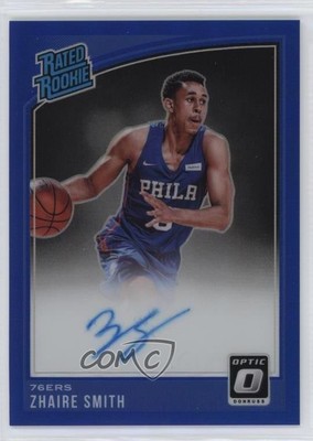 2018 Donruss Optic Rated Blue Prizm Signatures /49 Zhaire Smith Rookie ...