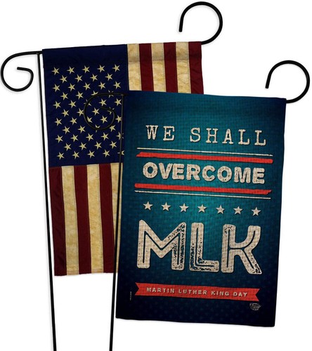 We Shall Overcome MLK Porch Decor Burlap American Flag Banner Pack Wall ...