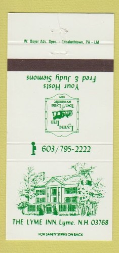 Matchbook Cover - The Lyme Inn Lyme NH 30 Strike | eBay