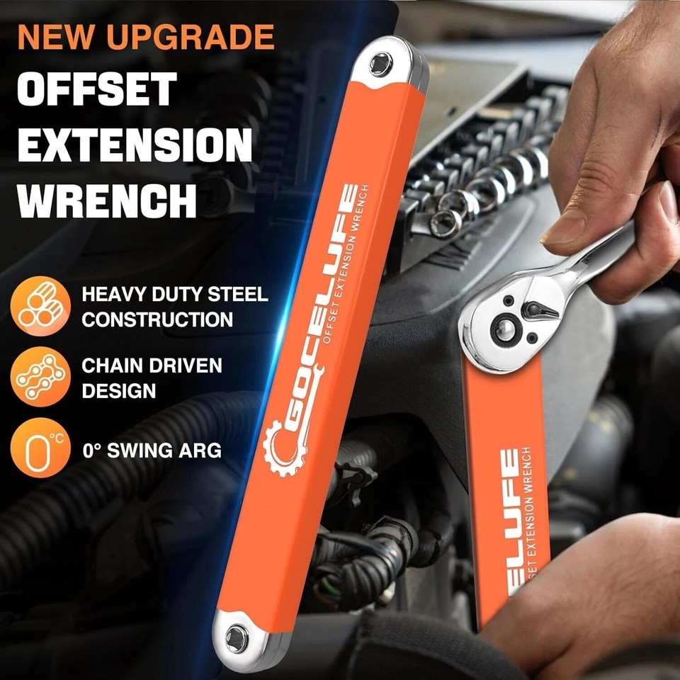 Offset Extension Wrench Impact - Tight Reach Wrench Set with Universal ...