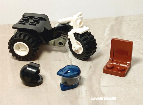 New LEGO ATV 3 Wheeler Free Helmets Detachable Seat Tractor Black White ...