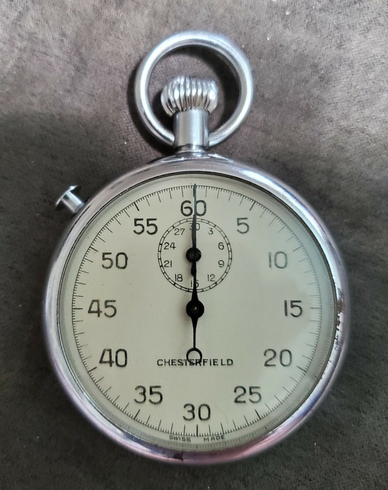 Galco Swiss Pocket Stop Watch Timer Silver Case | eBay