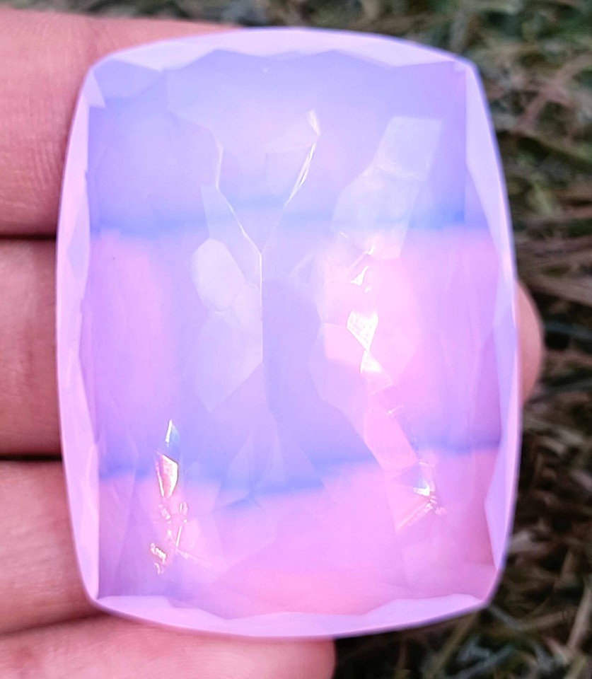 200 Ct Ethiopian Bi-Color Opal Transparent Cushion Cut Certified Loose ...