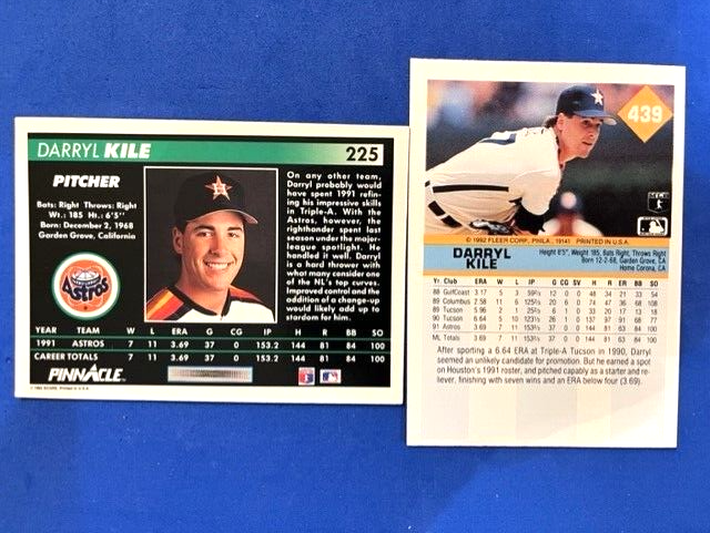 MLB - Darryl Kile 1992 Pinnacle & 1992 Fleer Baseball - Astros | eBay
