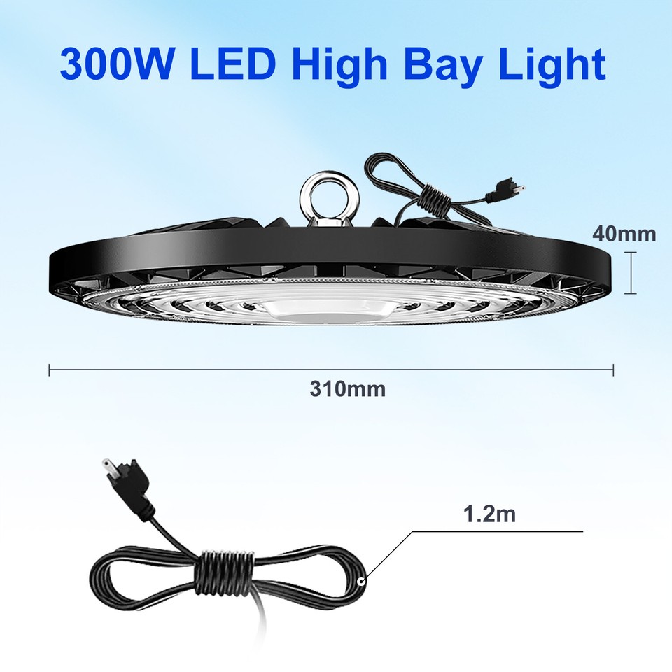 300W UFO LED High Bay Light 300 Watts Warehouse Gym Led Commercial ...