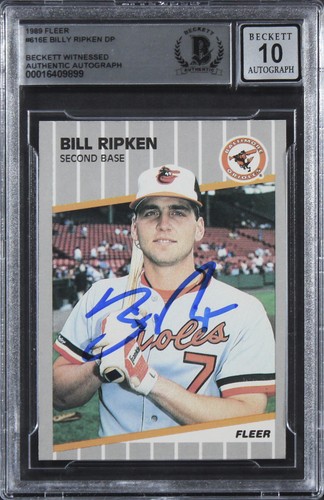 Orioles Billy Ripken Authentic Signed 1989 Fleer #616E Card Auto 10 ...