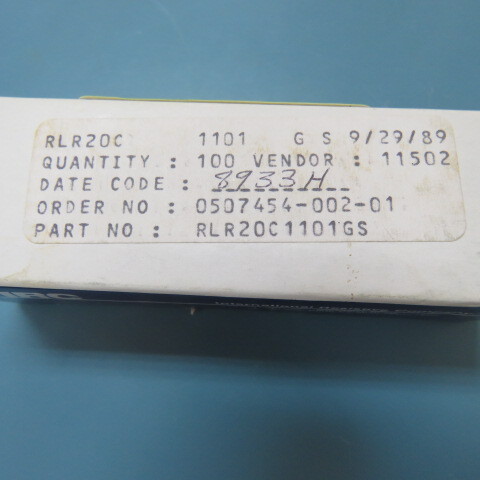IRC RLR20C1101GS Qty of 100 per Lot RESISTOR,METAL GLAZE/THICK FILM,0 ...