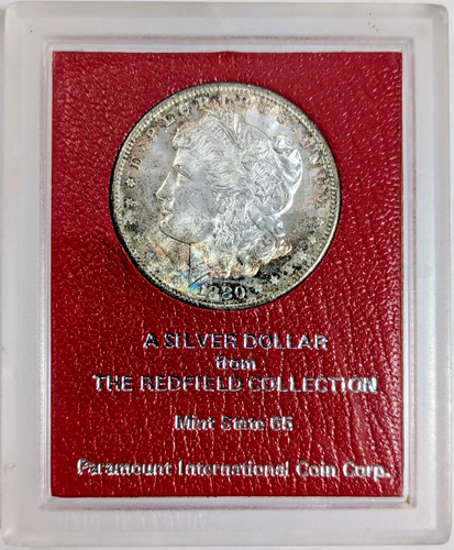 1880-S Morgan Silver Dollar Redfield Collection MS Red Paramount Holder ...