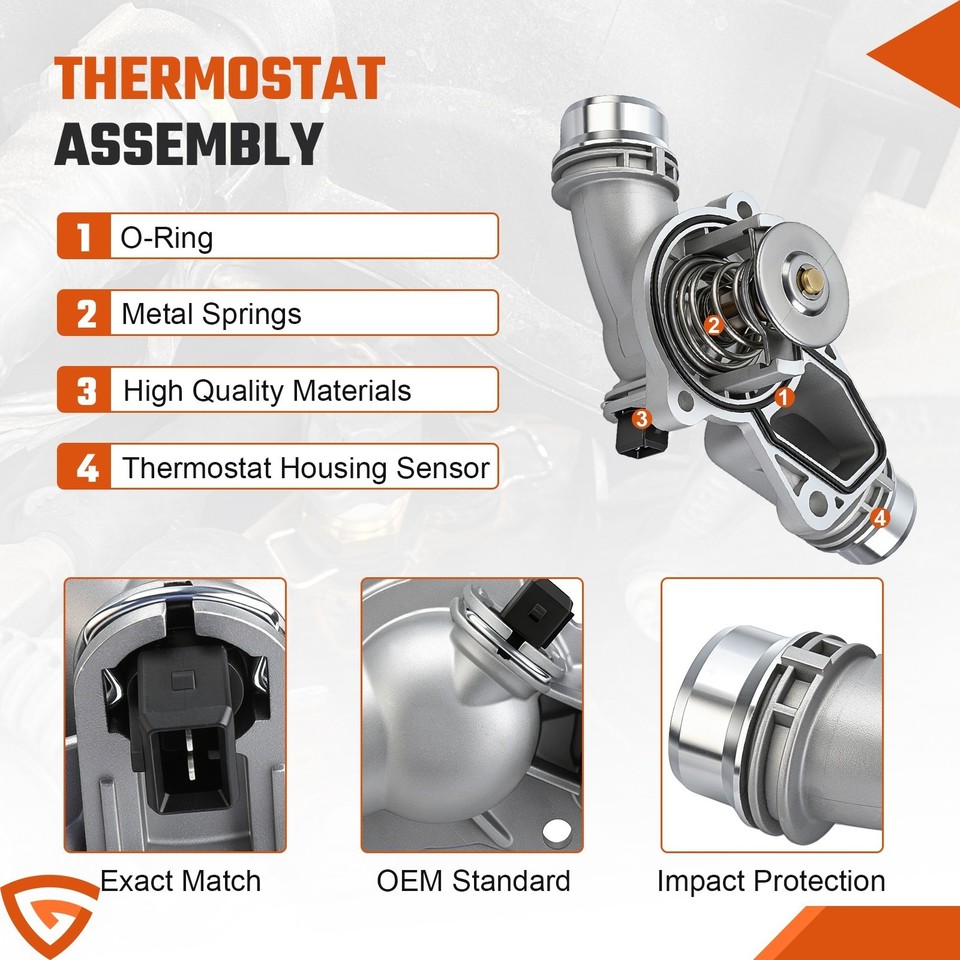 Aluminum Thermostat Housing Assembly for BMW E46 E39 325i 330i 525i ...
