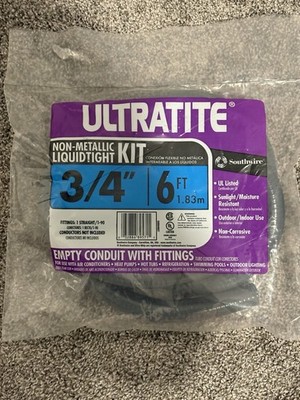 Ultratite Empty Conduit With Fittings 3/4” 6 Ft Non-Metallic Liquid ...