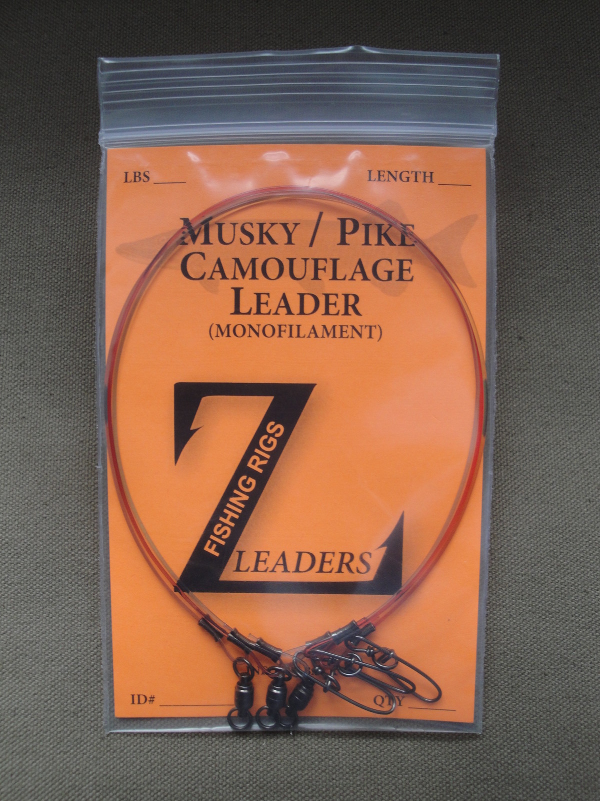 (3-Pack) MUSKY / PIKE CAMOUFLAGE MONOFILAMENT TROLLING LEADERS - MUSKIE ...