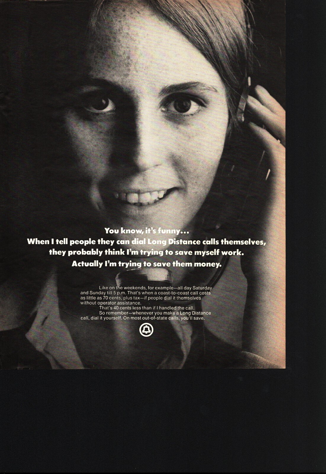 Vintage 1970 Bell Systems Print Ad Switchboard Operator Dial Long ...