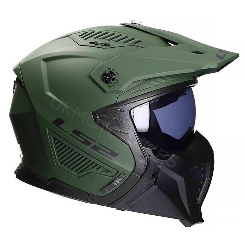 LS2 OF606 DRIFTER DEVOR MODULAR OPEN FACE MOTORCYCLE HELMET + FREE DARK ...