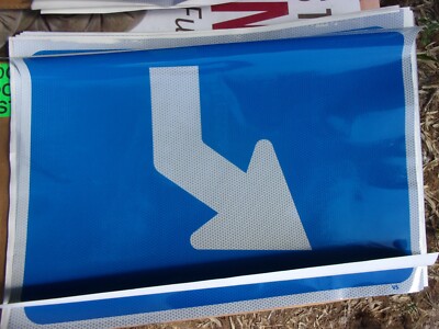 Road Sign Veer Left Turn Direction Highway Interstate 21'' X 15 ...