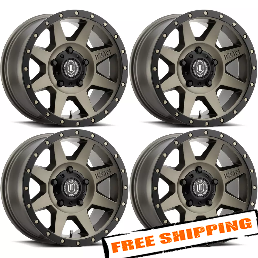 ICON Alloys 1818907345BR Set of 4 18x9 5x5 -12mm 71.5mm Rebound Bronze ...