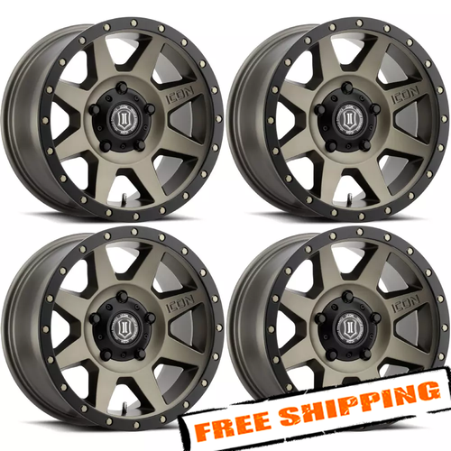 ICON Alloys 1818907345BR Set of 4 18x9 5x5 -12mm 71.5mm Rebound Bronze ...
