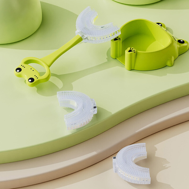 Portable All Rounded Children U Shape Toothbrush Baby Silicone Ages 2 ...