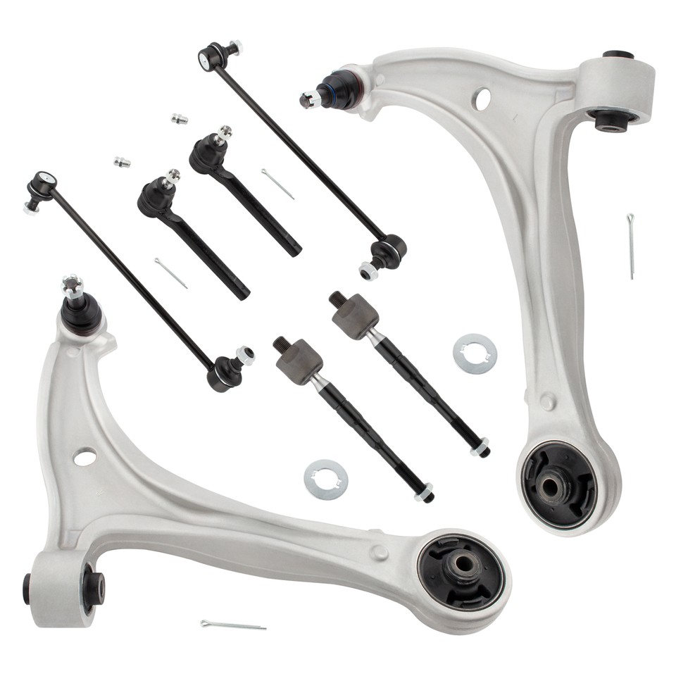 8X Front Lower Control Arms Kit Sway Bar TieRods for 05-10 Honda ...