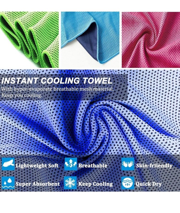 YQXCC 4 Pack Cooling Towel (40"x12") Cool Cold Towel for Neck ...