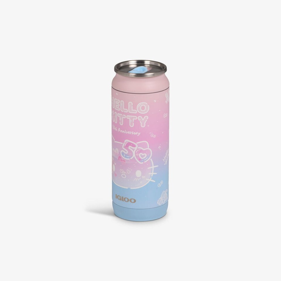 Igloo Hello Kitty 50th Anniversary 16 Oz Stainless Steel Can New Free ...