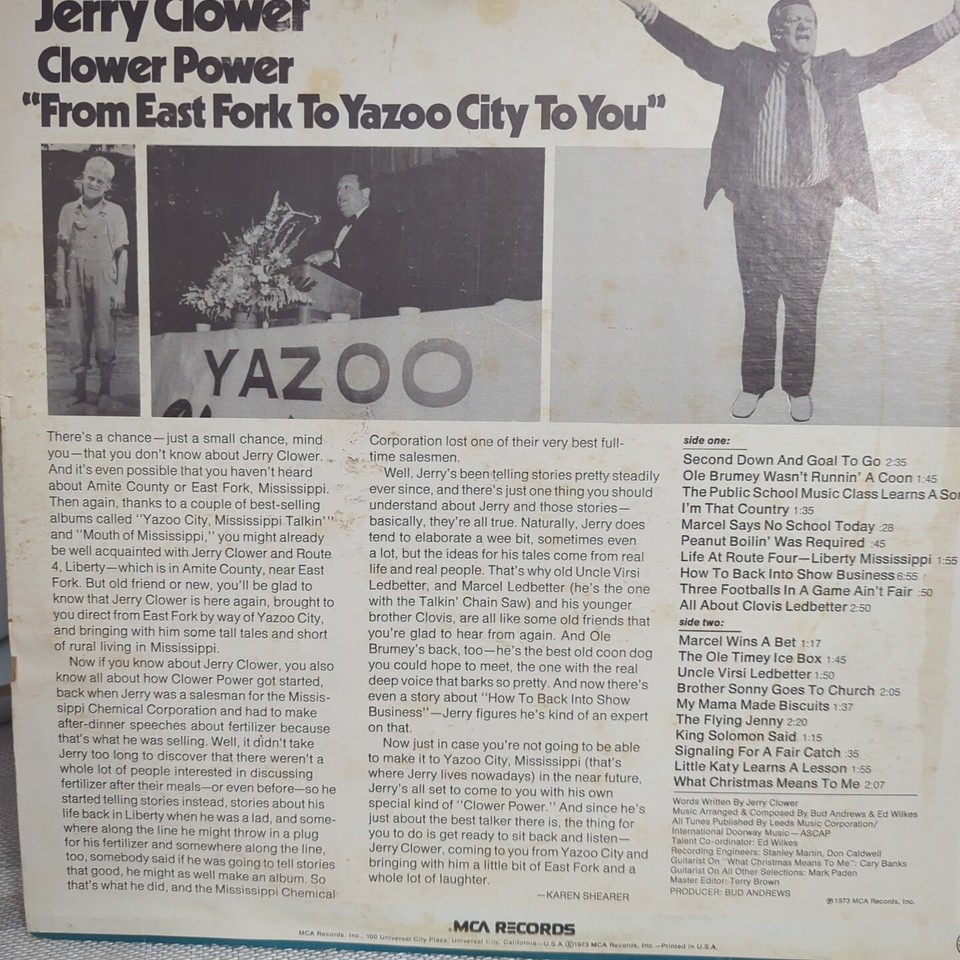 JERRY CLOWER - "CLOWER POWER" - COMEDY RECORD ALBUM LP - MCA - VG -Fast ...