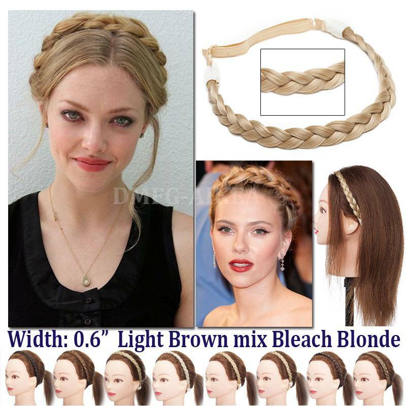 Thick Plaited Braided Headband Chunky Hair Extensions Real as Human ...