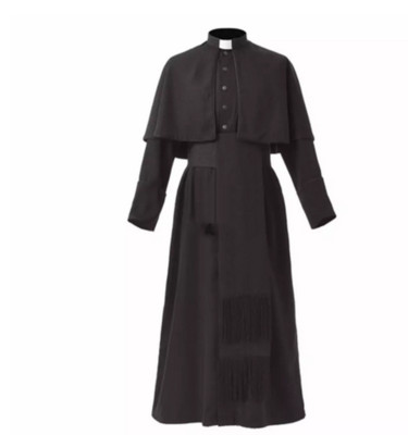 Black Priest Cassock Adult Catholic Roman Soutane Pope Missionary ...