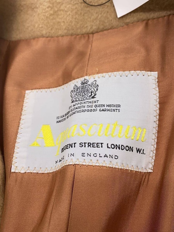 Womens Aquascutum Aquascutum Coat Camel Hair Camel Inner Tear Present ...