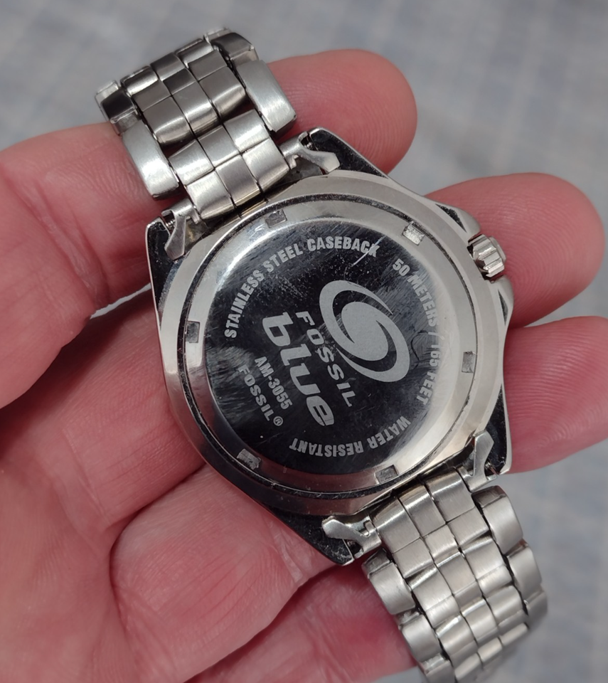 Men's FOSSIL Diver's Watch AM-3055 w New Battery - Works Great e77 | eBay