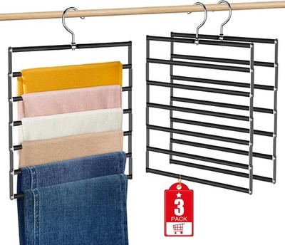 3 Pack Portable Foldable Pants Hangers Space Saving Travel Hangers ...