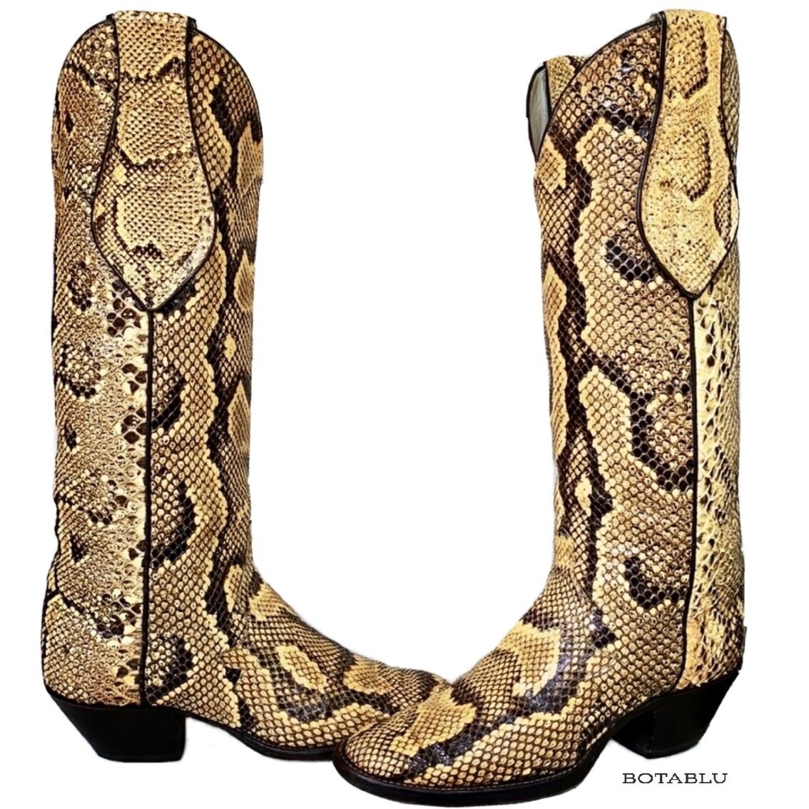 Larry Mahan Vintage Python Snakeskin Tall Knee High Cowgirl Cowboy ...