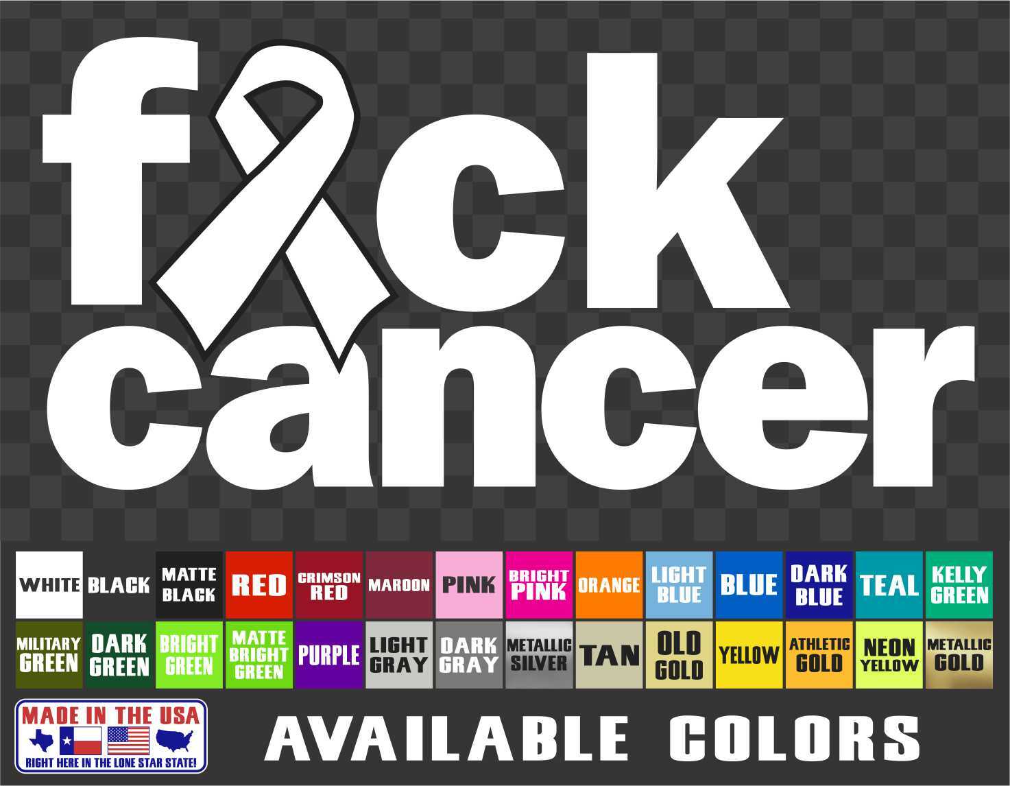 F Cancer Sticker Awareness Ribbon Fight Vinyl Decal Car Truck | eBay