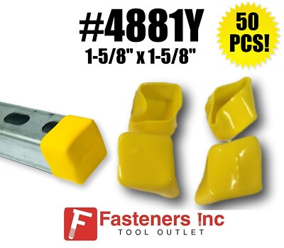 (QTY 50) Plastic Yellow End Caps Unistrut Channel Strut 1-5/8'' #4881Y ...