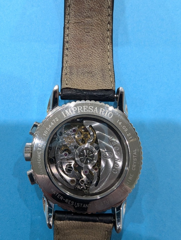 Concord Impresario Zenith Triple Date Chronograph Watch, 38mm, 31 Jewel ...