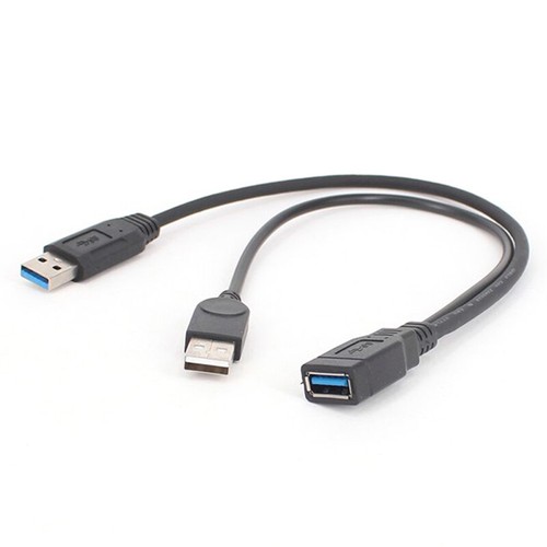 USB 3.0 Cable Dual Power Charge Cables Y Adapter Male to Female Cord_wi ...