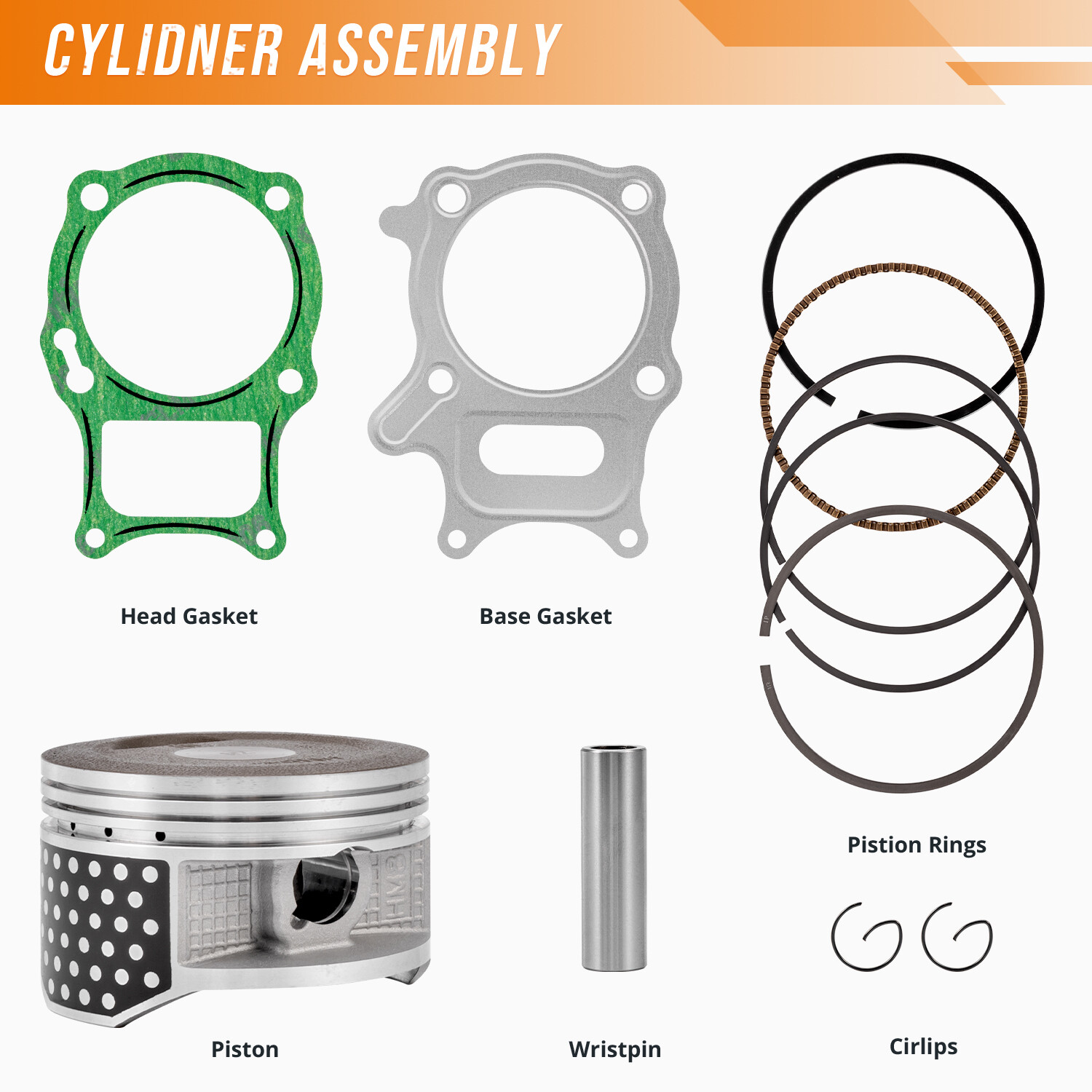 Big bore 74mm Cylinder Piston Top End Kit For Honda TRX250EX 250X Recon ...