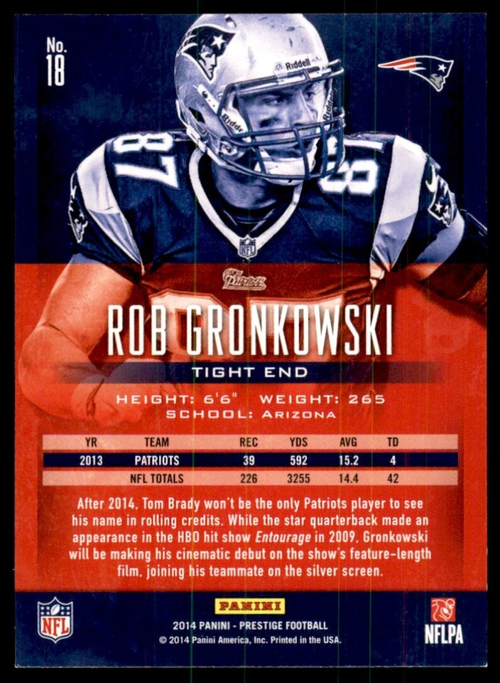 2014 Panini Prestige Rob Gronkowski Football Cards #18 | eBay