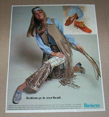 1970 print ad -Buskens shoes Pocahontas pouches Cheryl Tiegs fashion ...