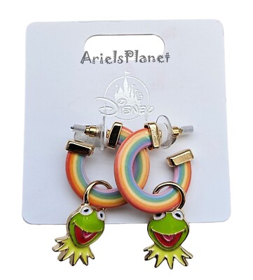 2023 Disney Parks Muppets Kermit The Frog Rainbow Connection Earrings ...