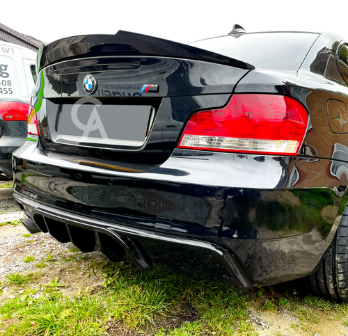 BMW 1 Series E82 Coupe Gloss Black Rear Diffuser Bumper Splitter ...