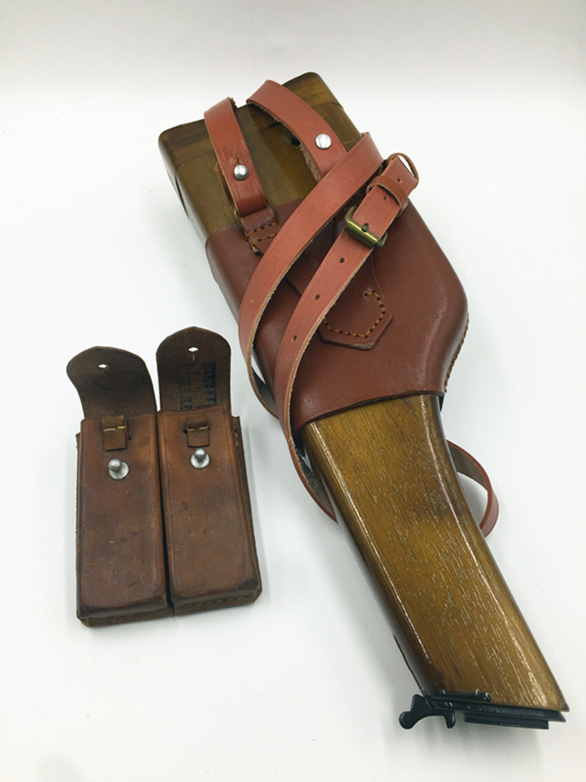 WWII WW2 GERMAN ARMY C96 MAUSER BROOMHANDLE HOLSTER AND ORIGINAL AMMO ...