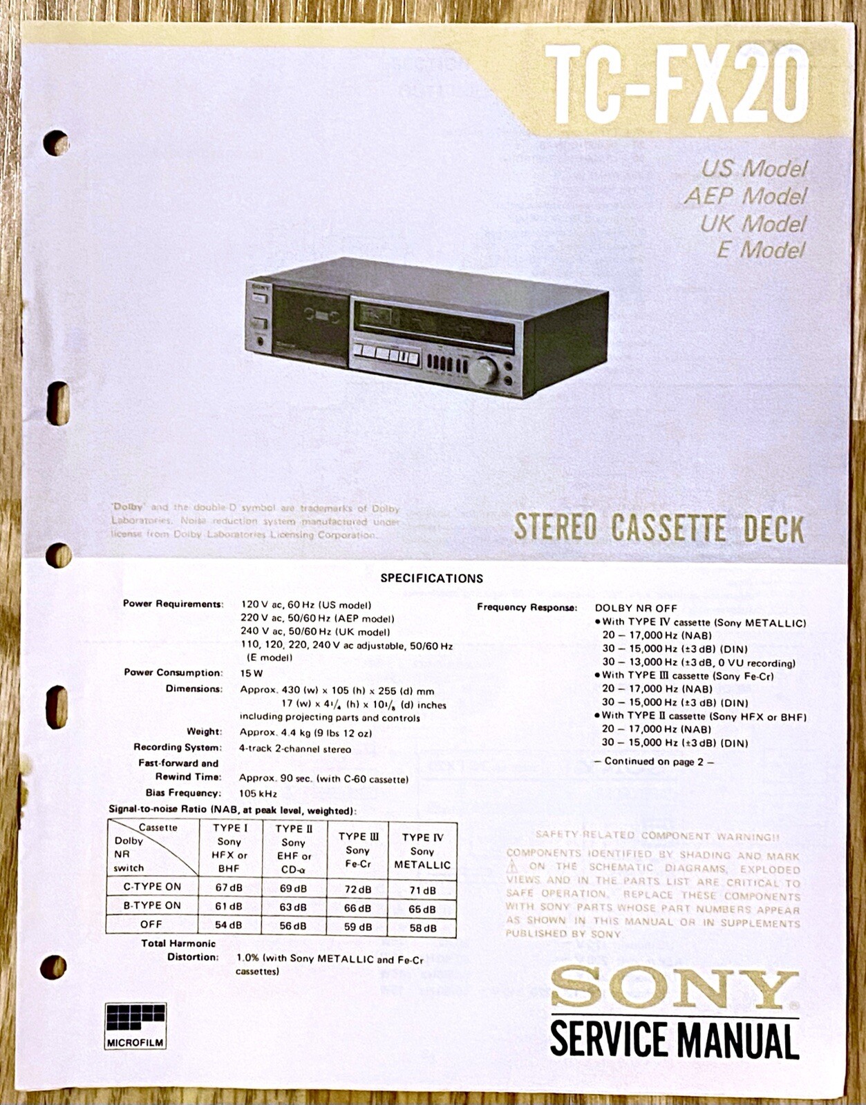 Vintage Sony Tc-fx20 Tapecorder Cassette Tape Recorder Tested for sale ...