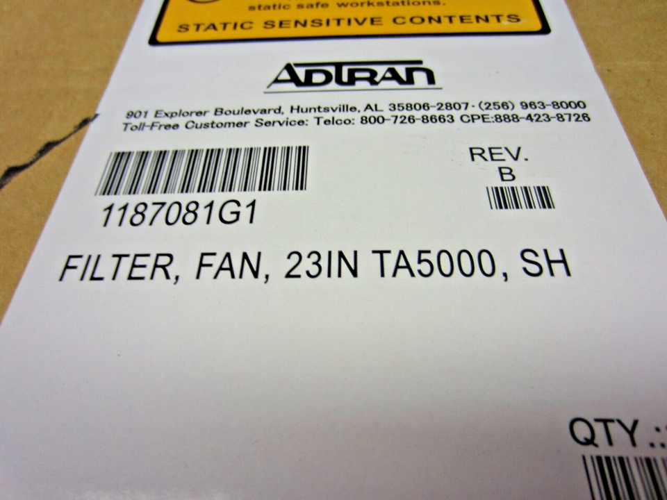 Adtran TA5000 1187081G1 23in Shielded Fan Filter (3 in stock) | eBay
